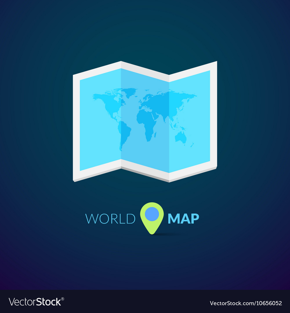 World map logo with pointer Royalty Free Vector Image
