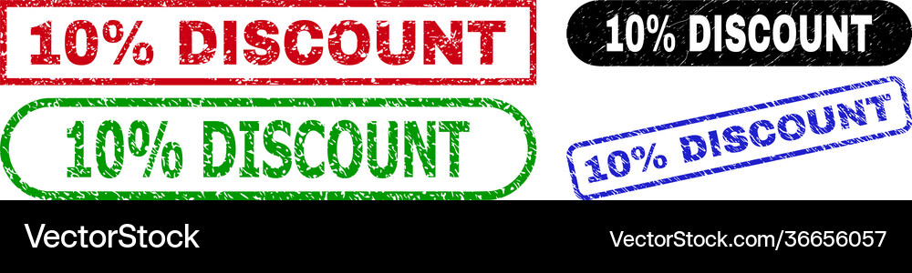 10 percent discount rectangle stamp seals using Vector Image
