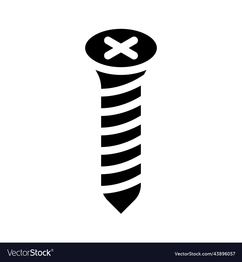 Bolt metal assembly glyph icon Royalty Free Vector Image