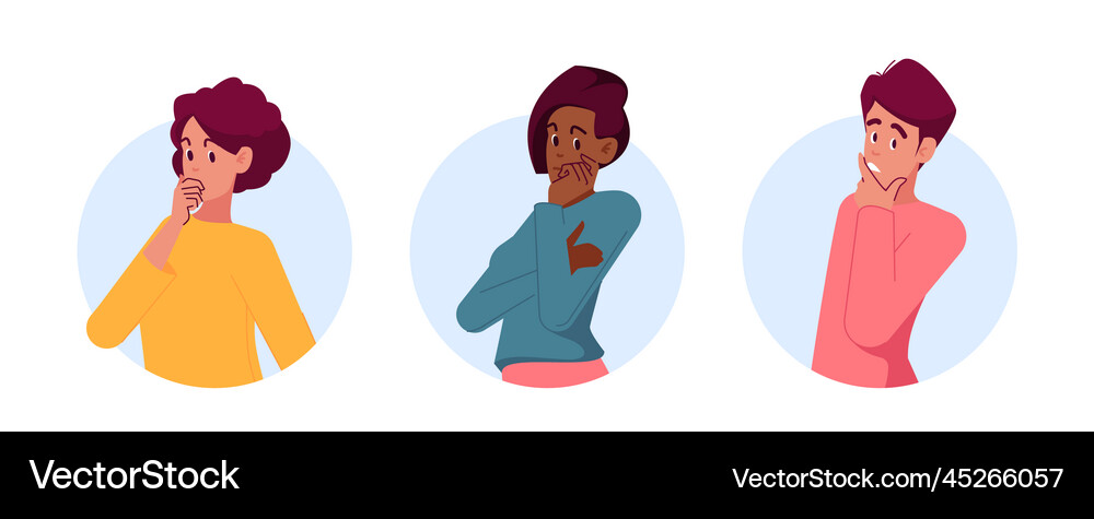Brooding pensive male and female characters mental