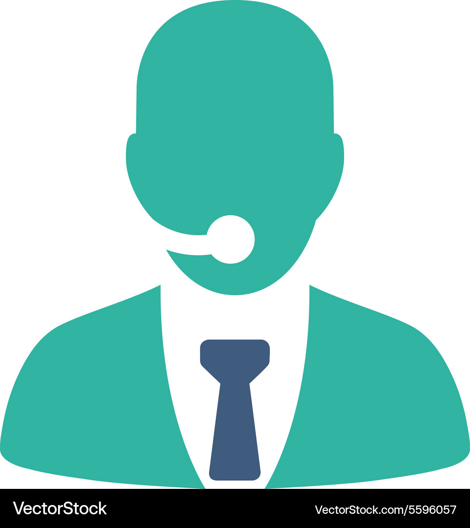 Call center operator icon from business bicolor Vector Image