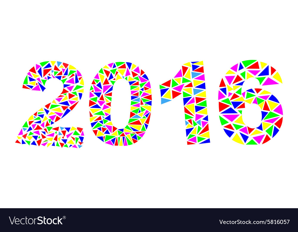 Happy new year 2016 colorful greeting card made Vector Image