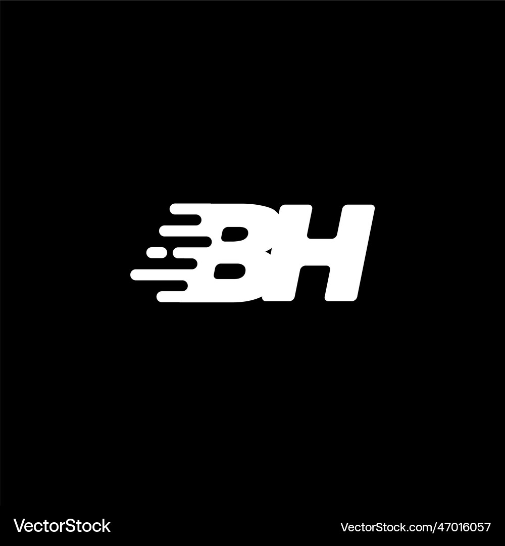 Letter bh fast speed technology modern logo design