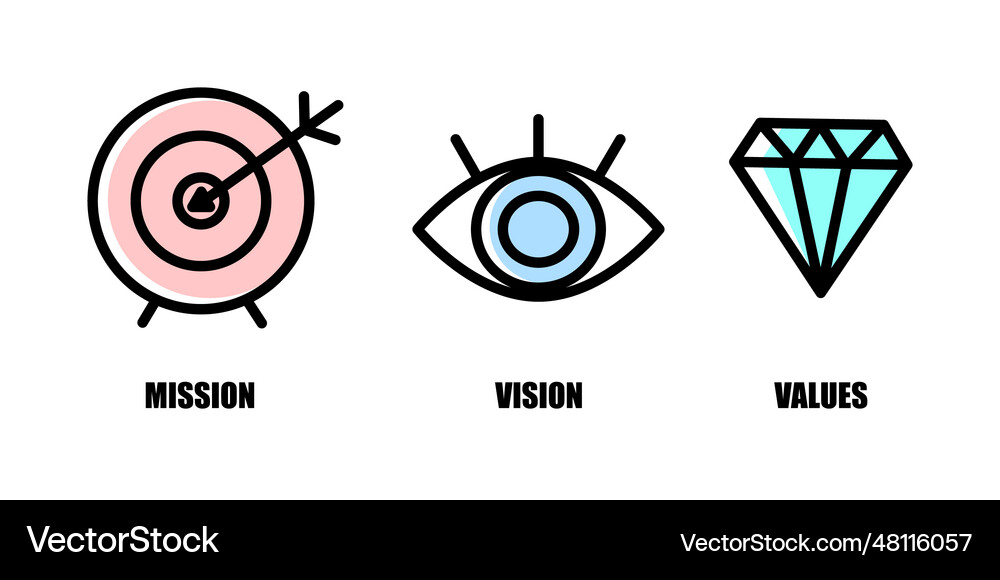 Mission target goal strategy concept corporate Vector Image