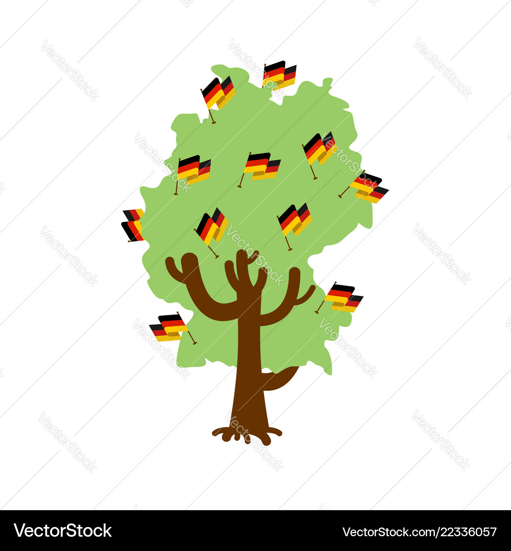 Patriotic tree germany map german flag national Vector Image
