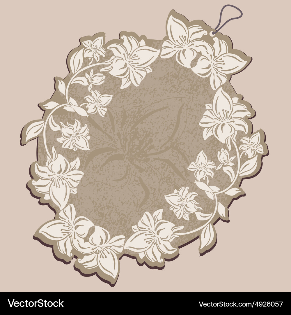 Price tag beige with floral patterns Royalty Free Vector