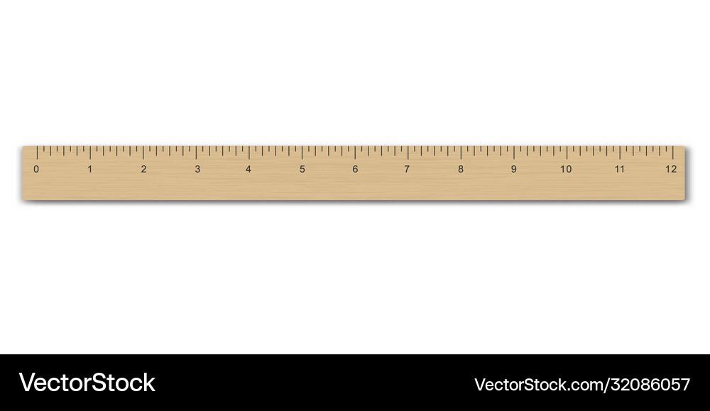 Realistic wooden measuring ruler Royalty Free Vector Image