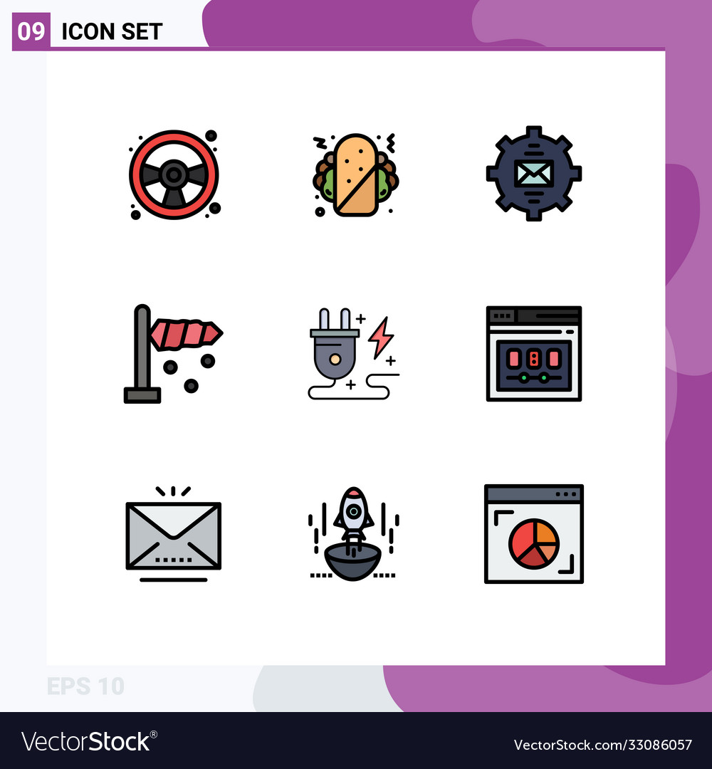 Stock icon pack 9 line signs and symbols Vector Image