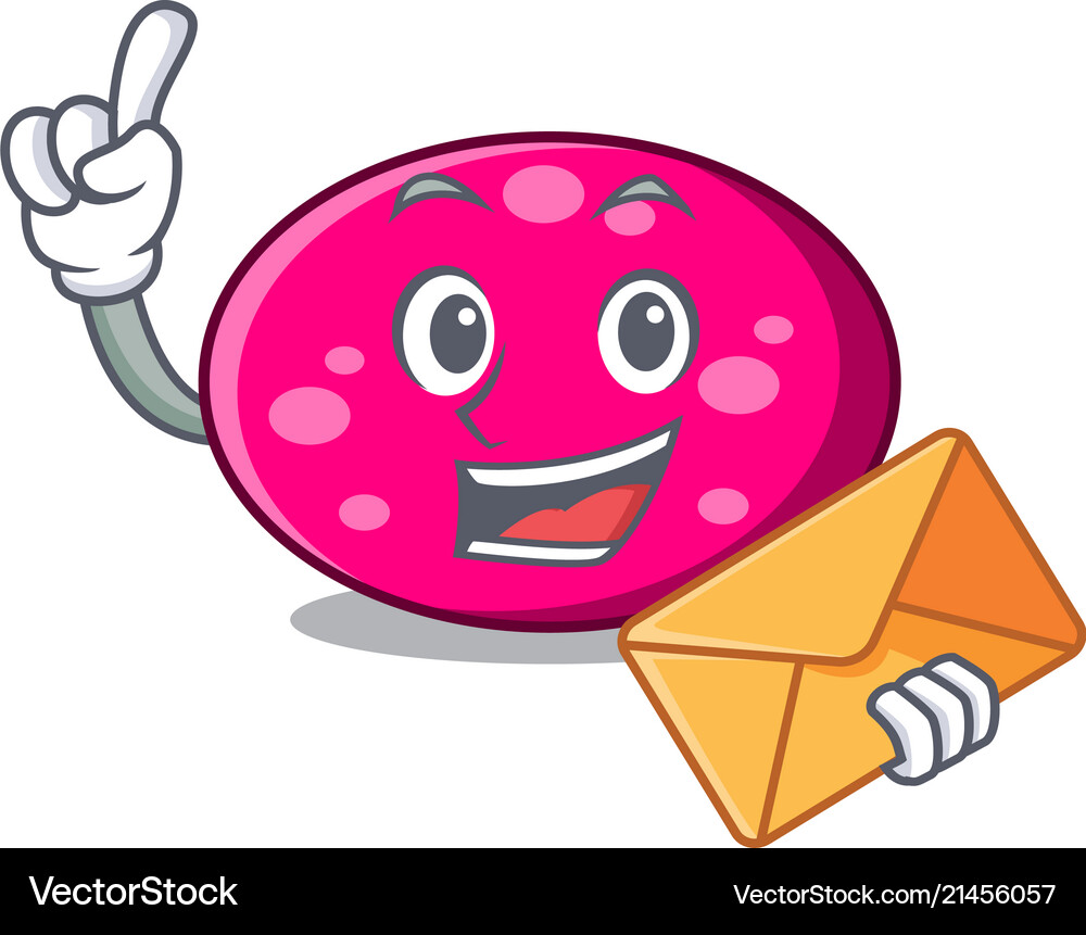 With envelope ellipse character cartoon style Vector Image