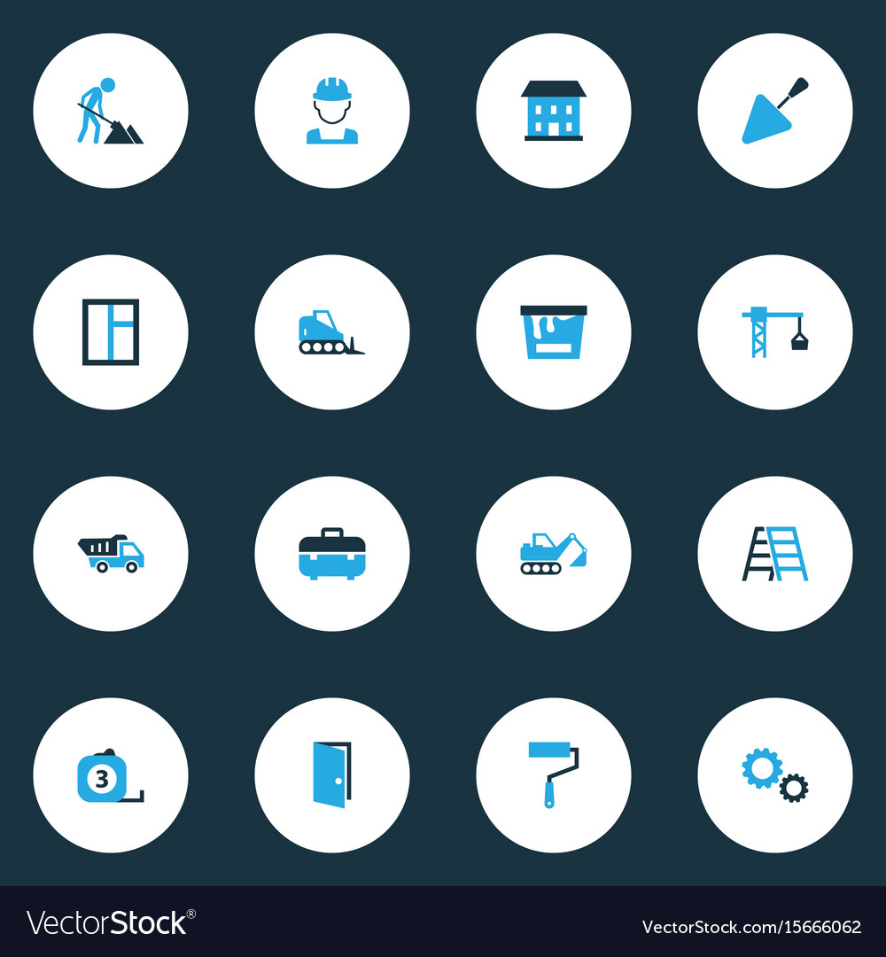 Architecture colorful icons set collection Vector Image
