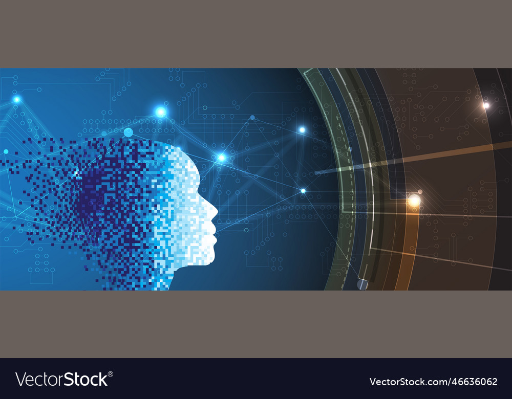 Artificial intelligence technology web background Vector Image