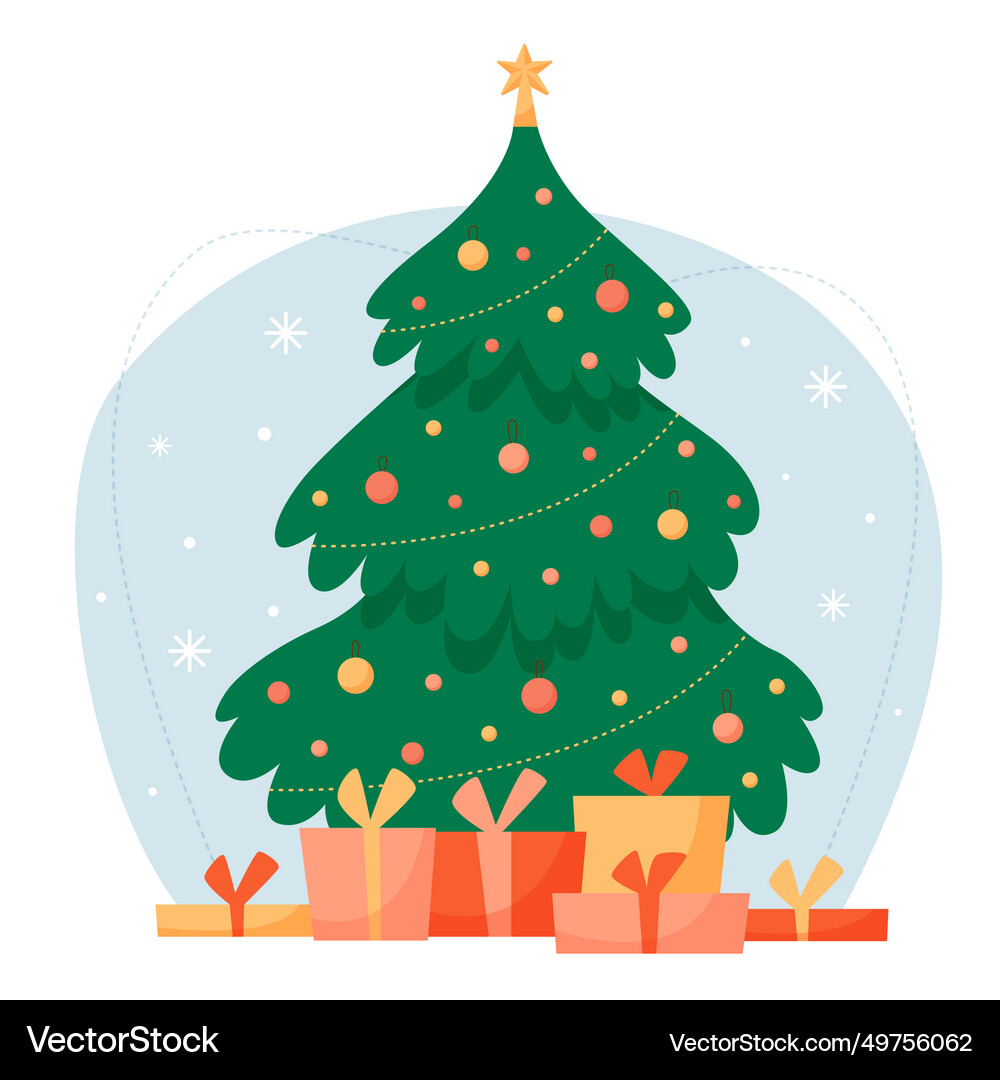 Christmas concept winter scene with a simple Vector Image