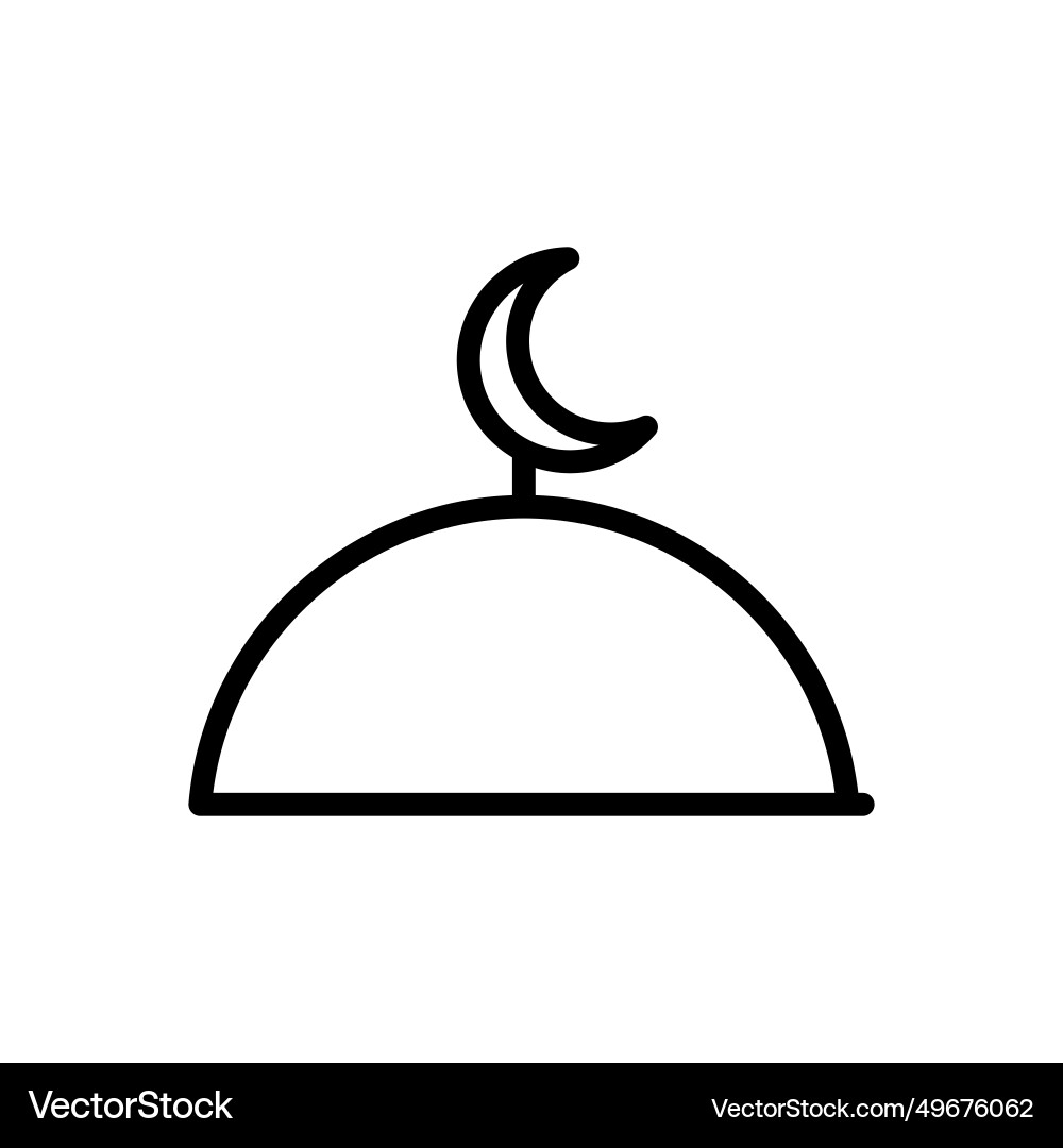 Dome mosque muslim line icon logo Royalty Free Vector Image