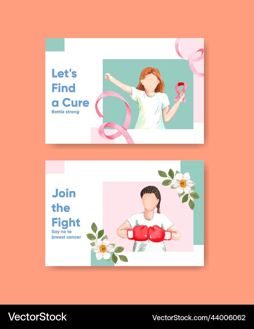 Facebook template with breast cancer Royalty Free Vector