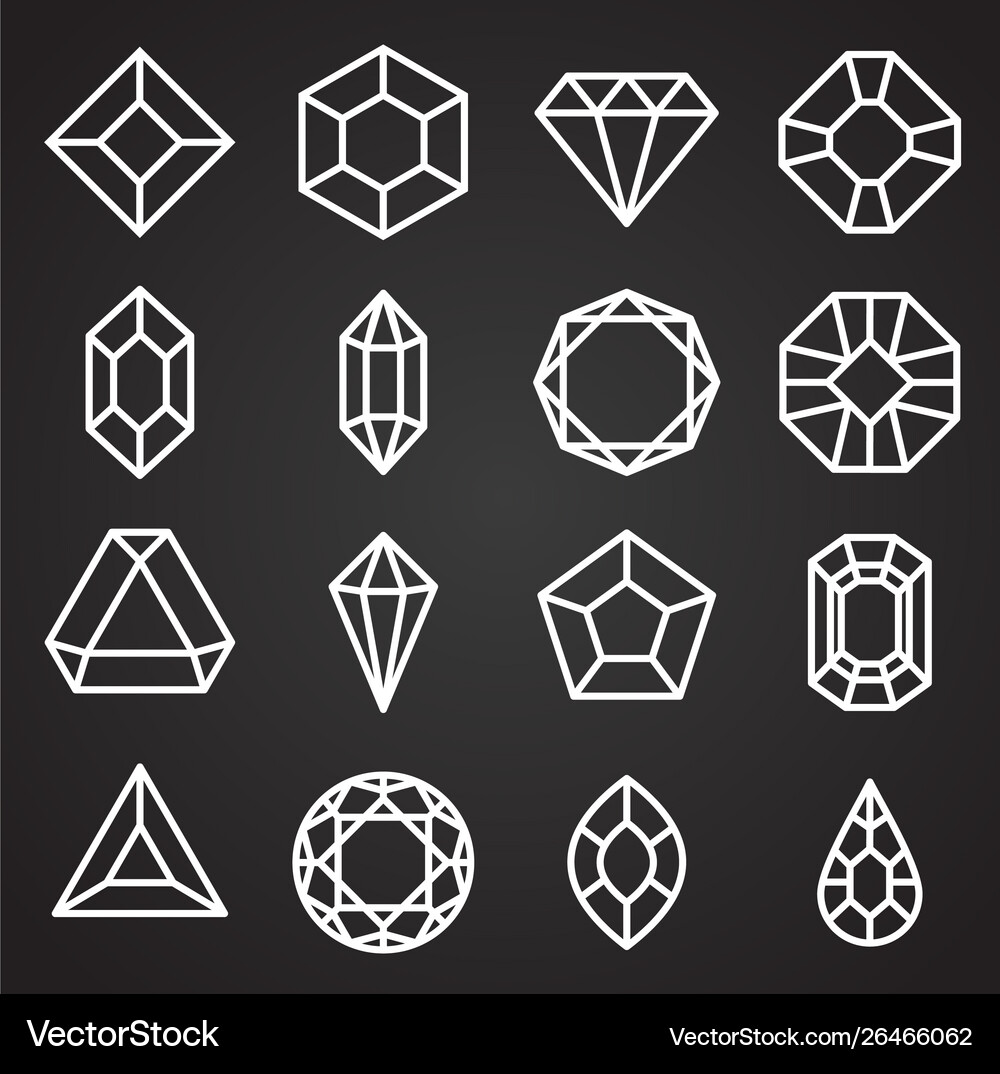 Gemstone icons set on background for graphic Vector Image