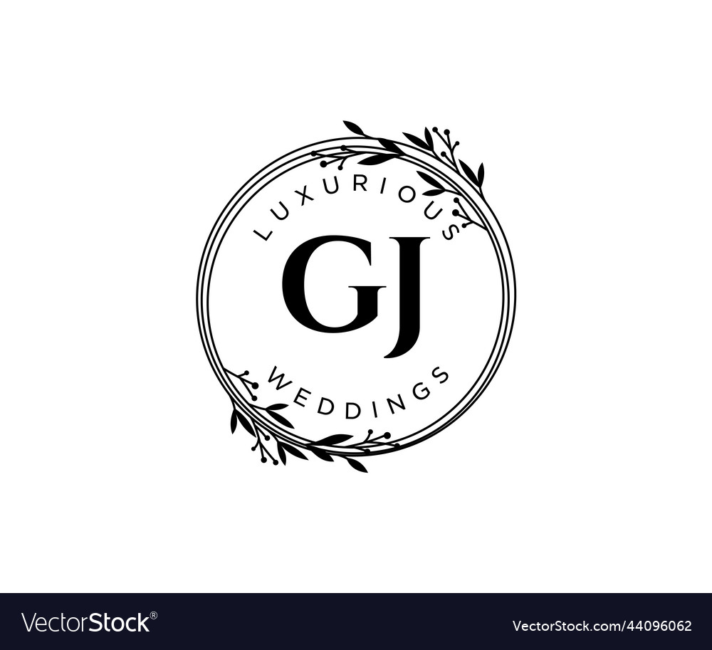 Gj initials letter wedding monogram logos Vector Image