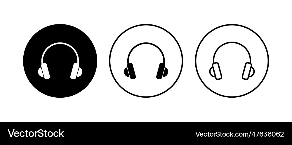 Headphone icon set headset icon symbols Royalty Free Vector