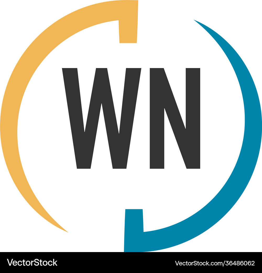 Initial letter wn swoosh design logo concept Vector Image