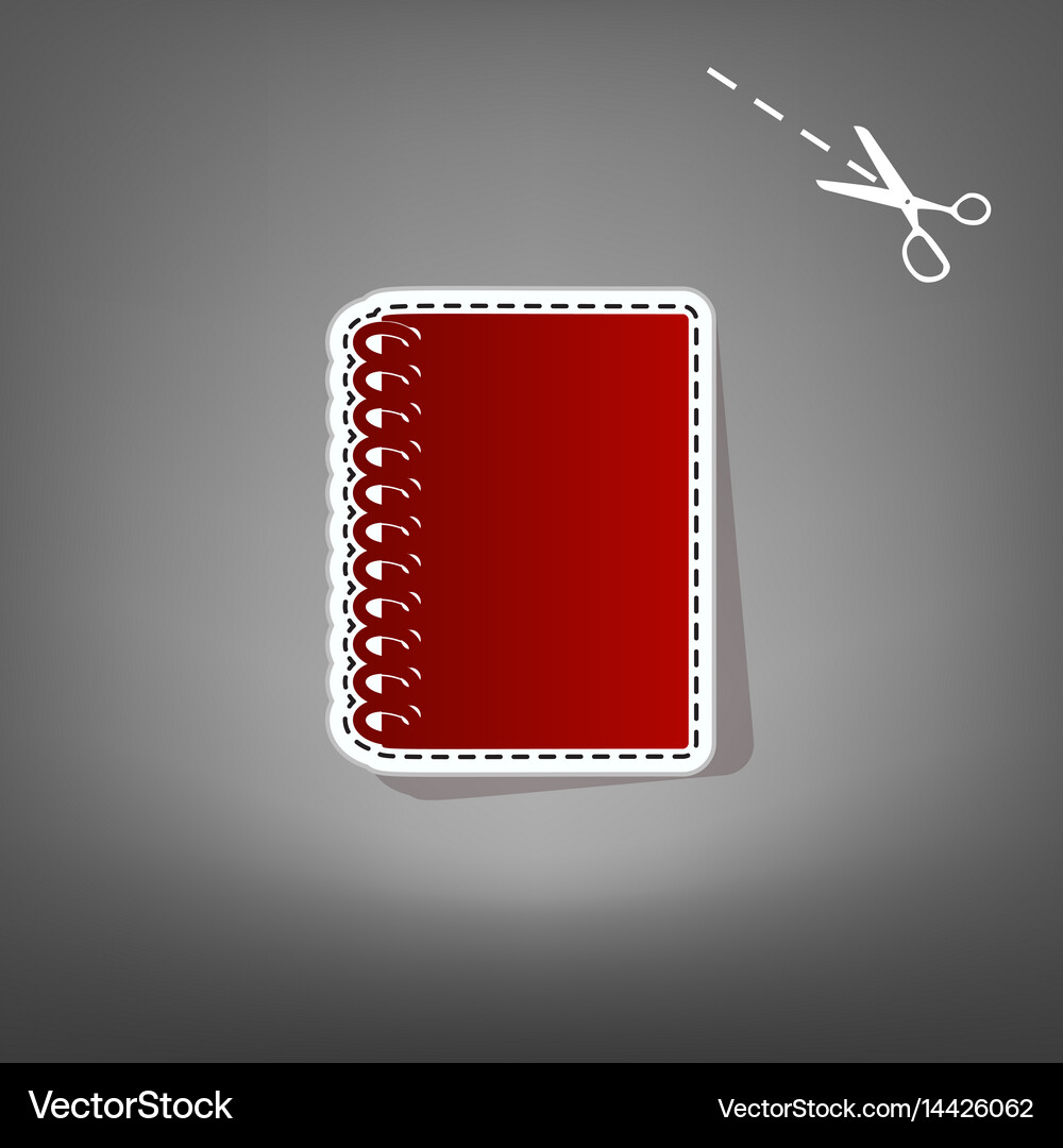 Notebook simple sign red icon Royalty Free Vector Image
