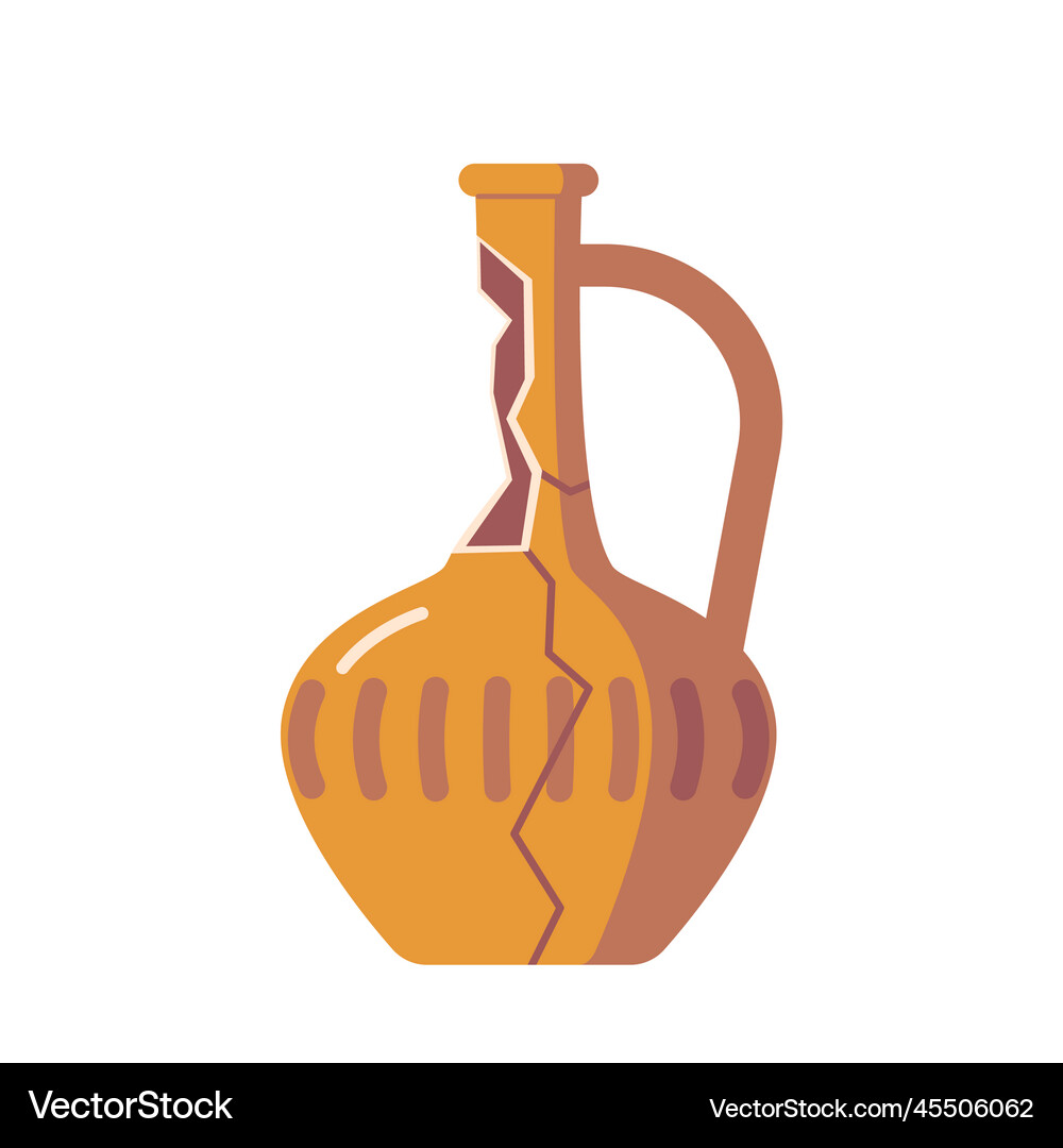 Old broken jug antique pottery archaeological Vector Image