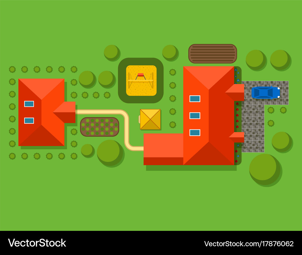 Plan of private house top view Royalty Free Vector Image