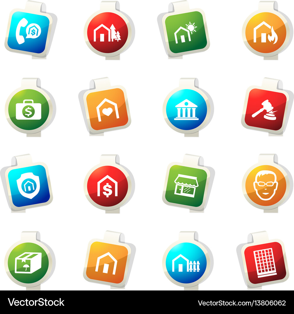 Real estate icons set Royalty Free Vector Image