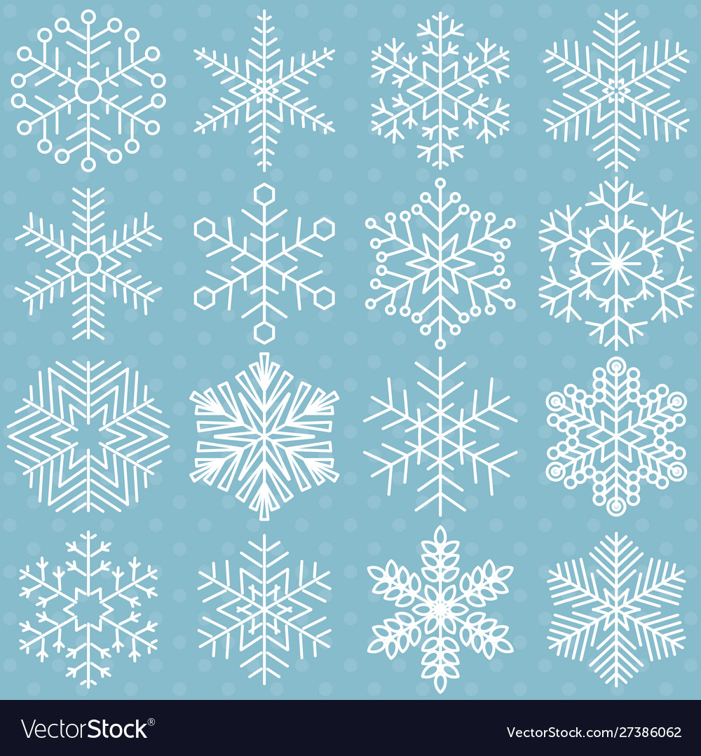 Snowflake set Royalty Free Vector Image - VectorStock