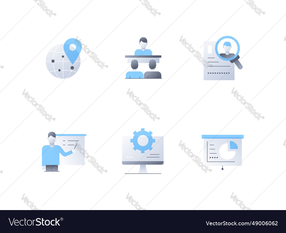 Statistics and reporting - flat design style icons