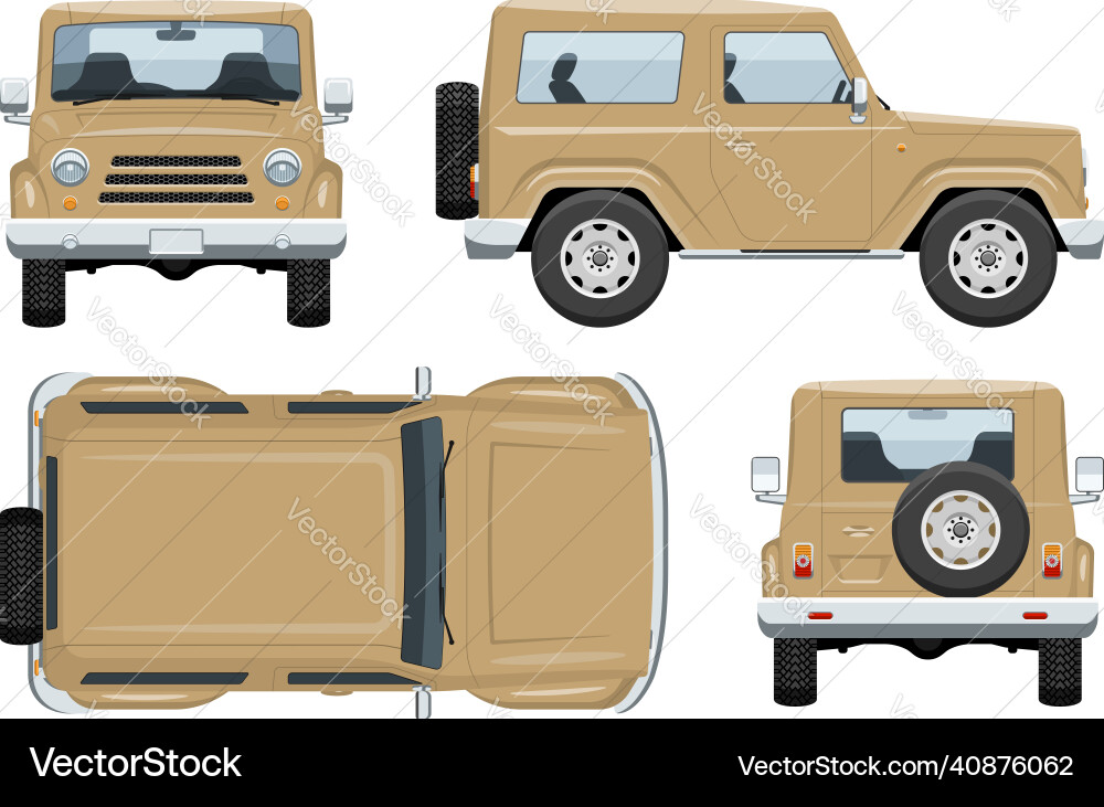 Suv template vehicle branding mockup side front Vector Image
