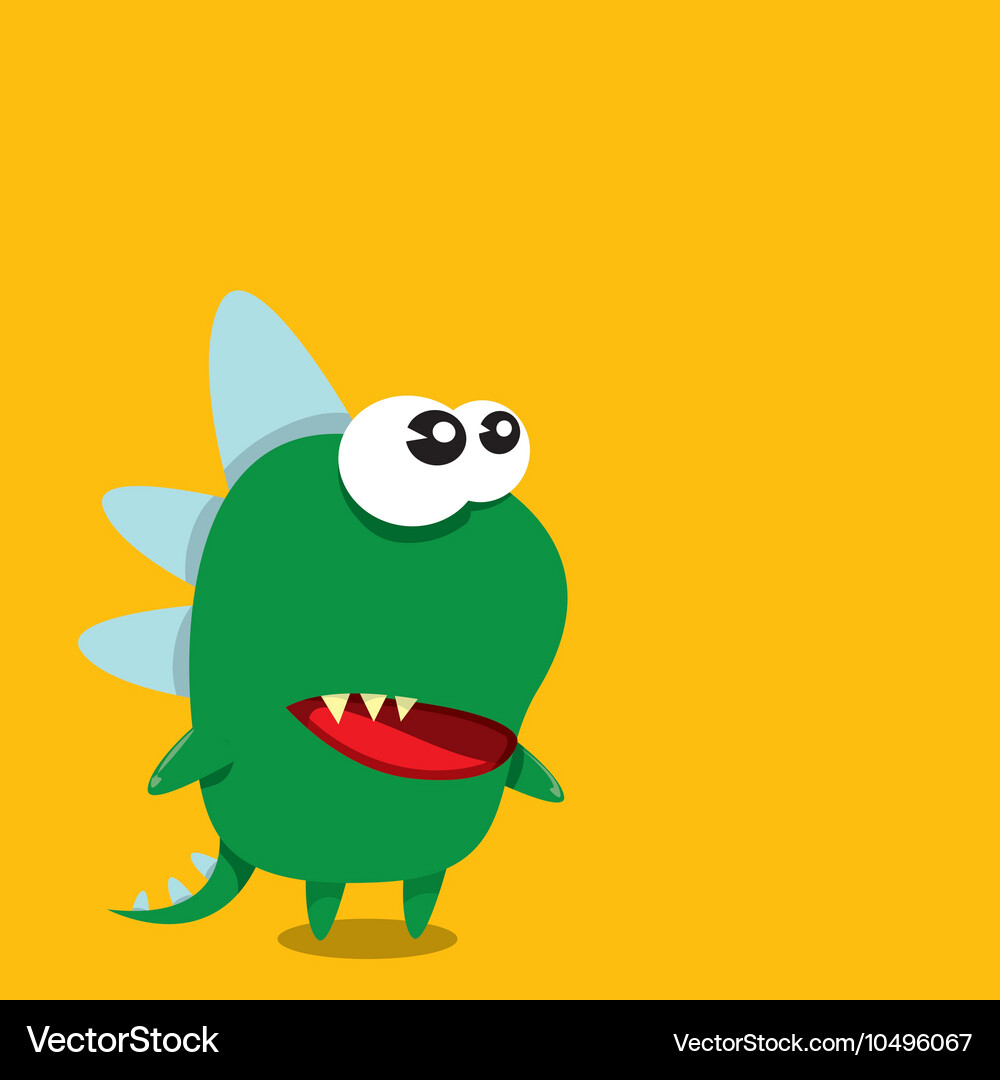 Cartoon funny dragon dinosaur Royalty Free Vector Image