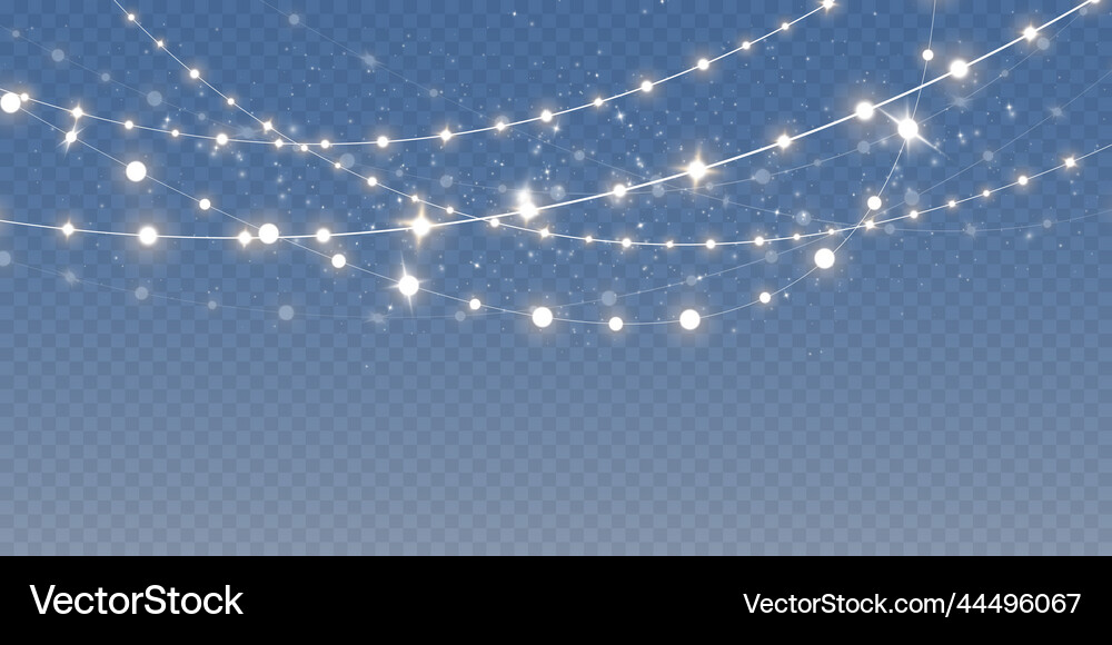 Christmas lights isolated on transparent Vector Image