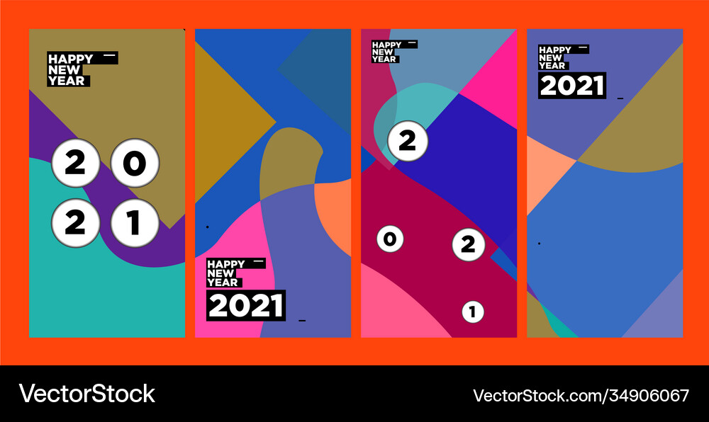 Colorful abstract background set for new year Vector Image