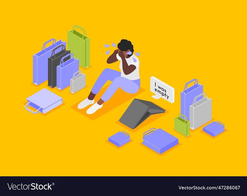 Excess spending crying background Royalty Free Vector Image