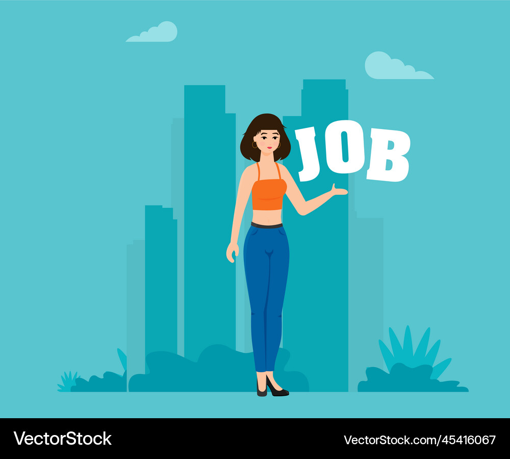 Flat job search recruitment workgroup freelance Vector Image