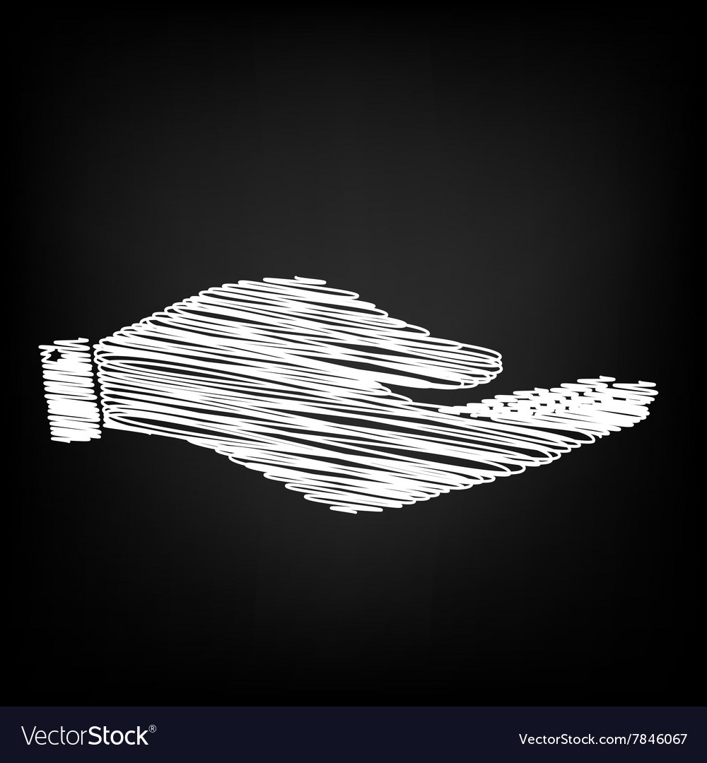 Hand sign scribble effect Royalty Free Vector Image