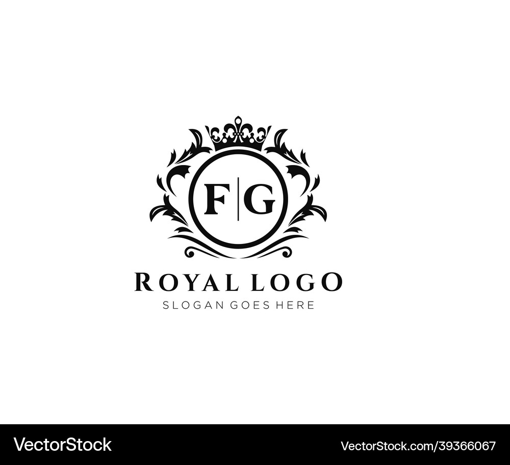 Initial fg letter luxurious brand logo template Vector Image