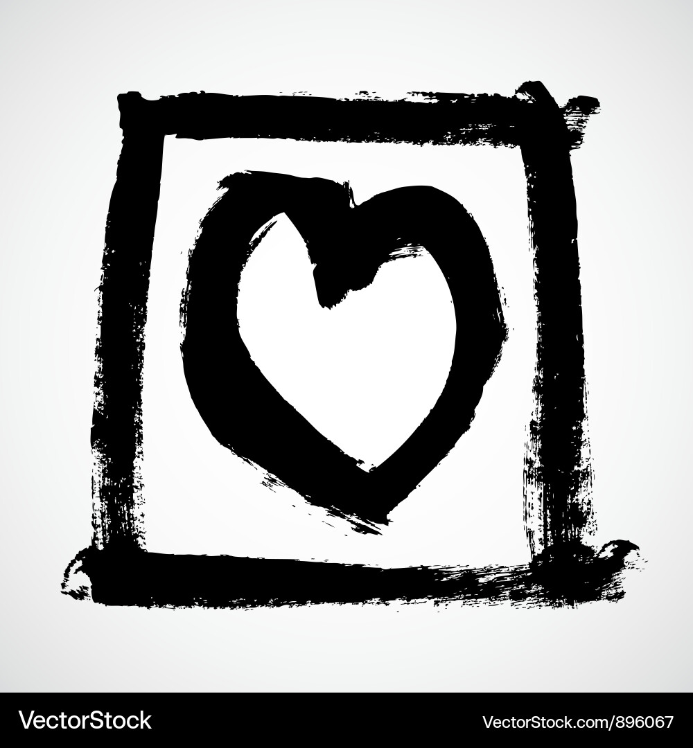 Ink drawing of a heart Royalty Free Vector Image
