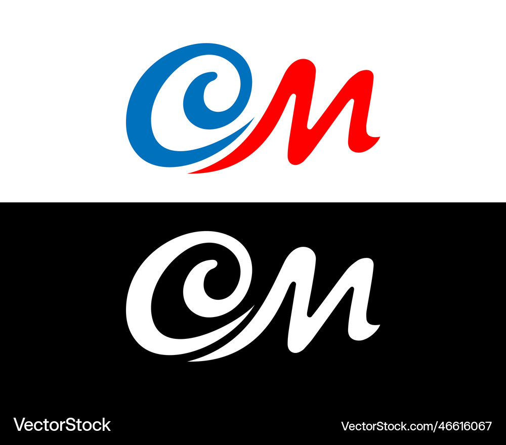 Letter em abstract logo and icon design Royalty Free Vector