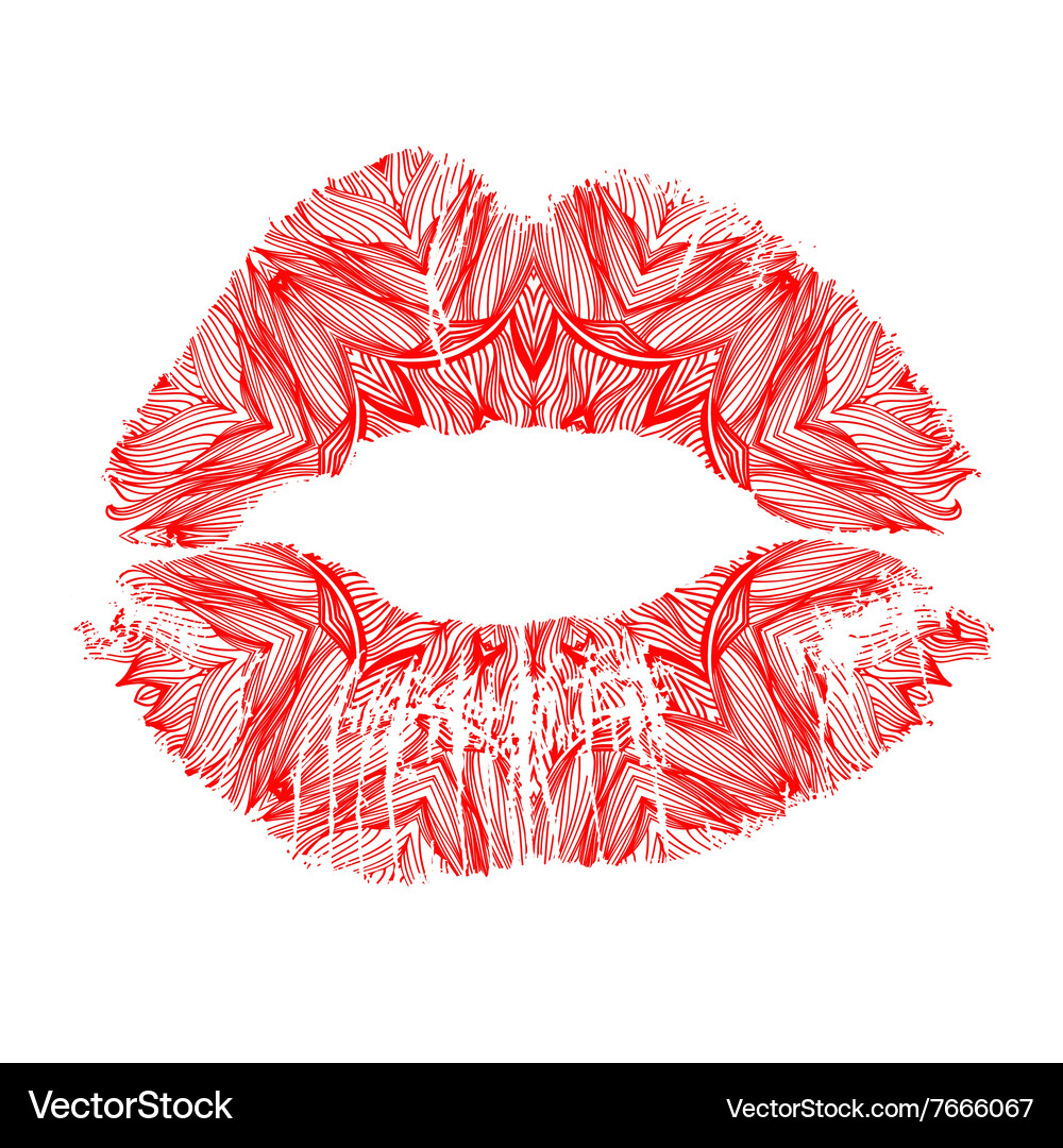 Lipstick kiss on white background Royalty Free Vector Image