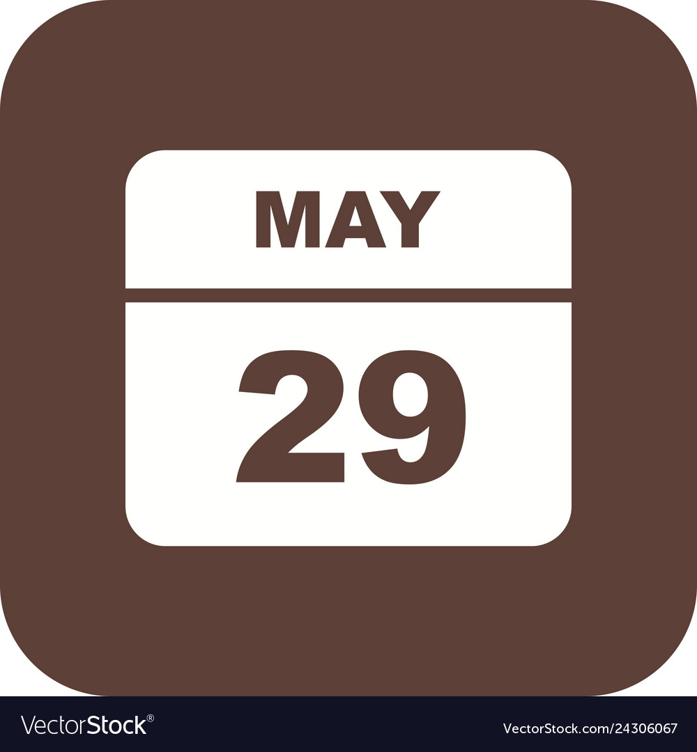 May 29th date on a single day calendar Royalty Free Vector