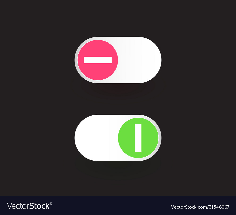 On and off toggle switch buttons modern devices Vector Image On and off toggle switch buttons modern devices Vector Image