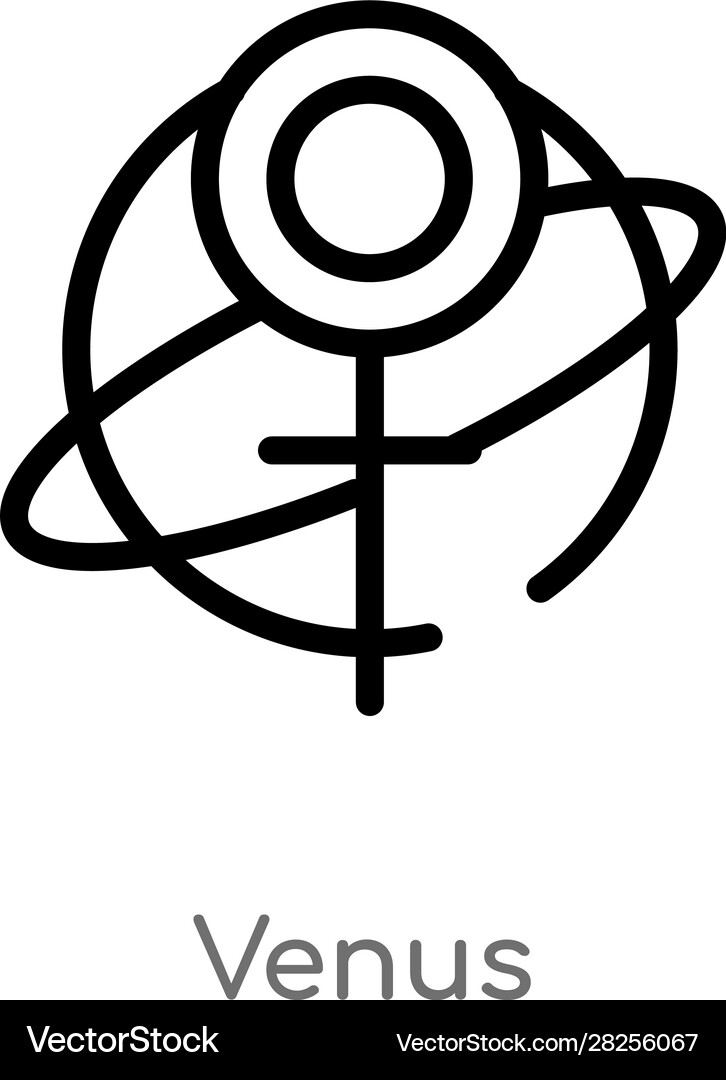 Outline venus icon isolated black simple line Vector Image