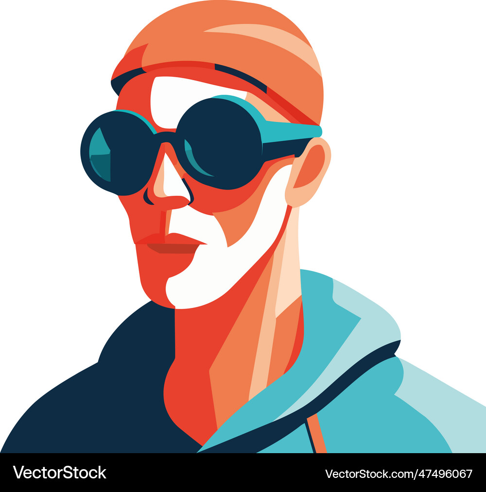 Professional swimmer with swimming goggles Vector Image