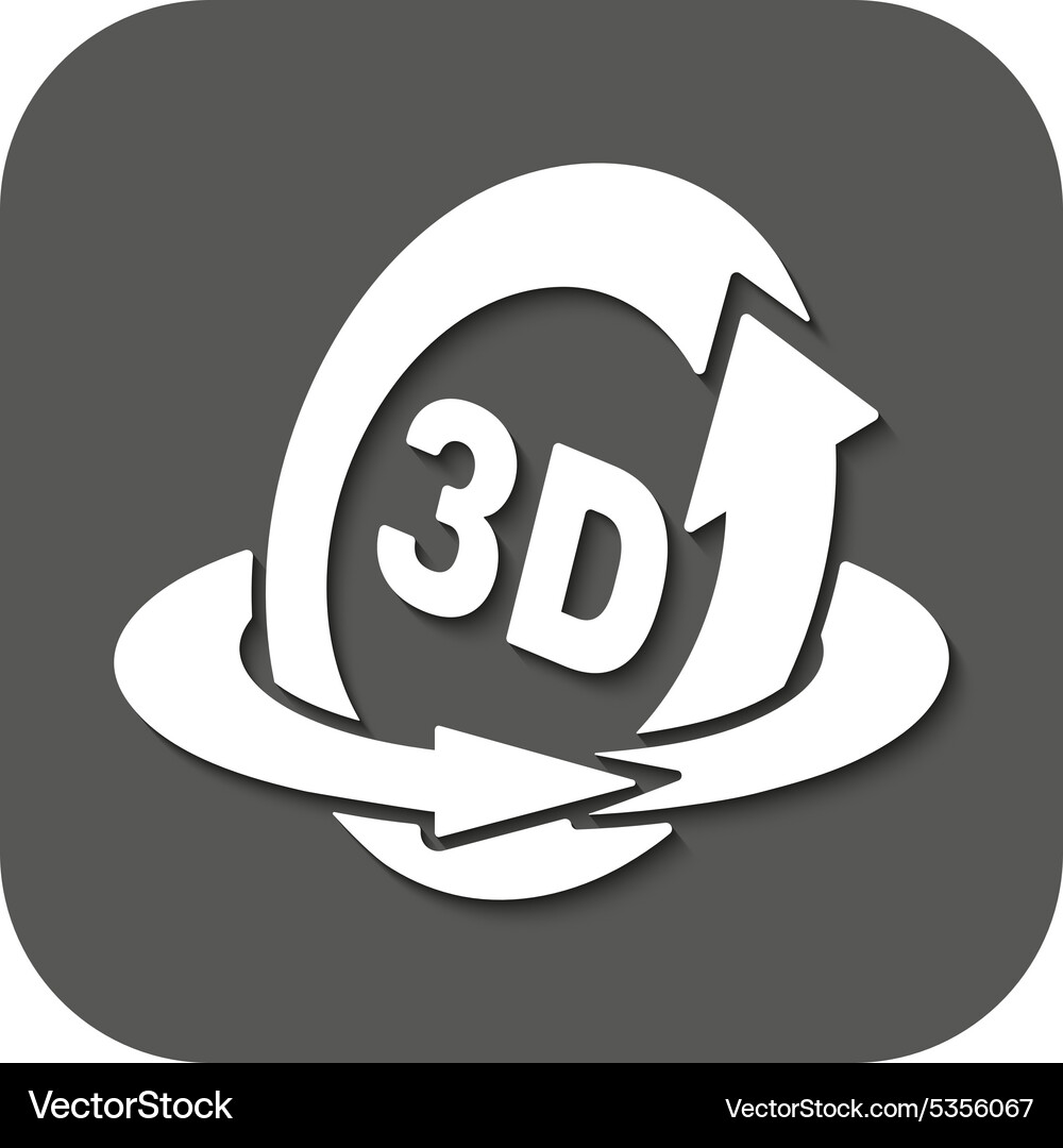 The 3d icon Rotation arrow symbol Flat Royalty Free Vector
