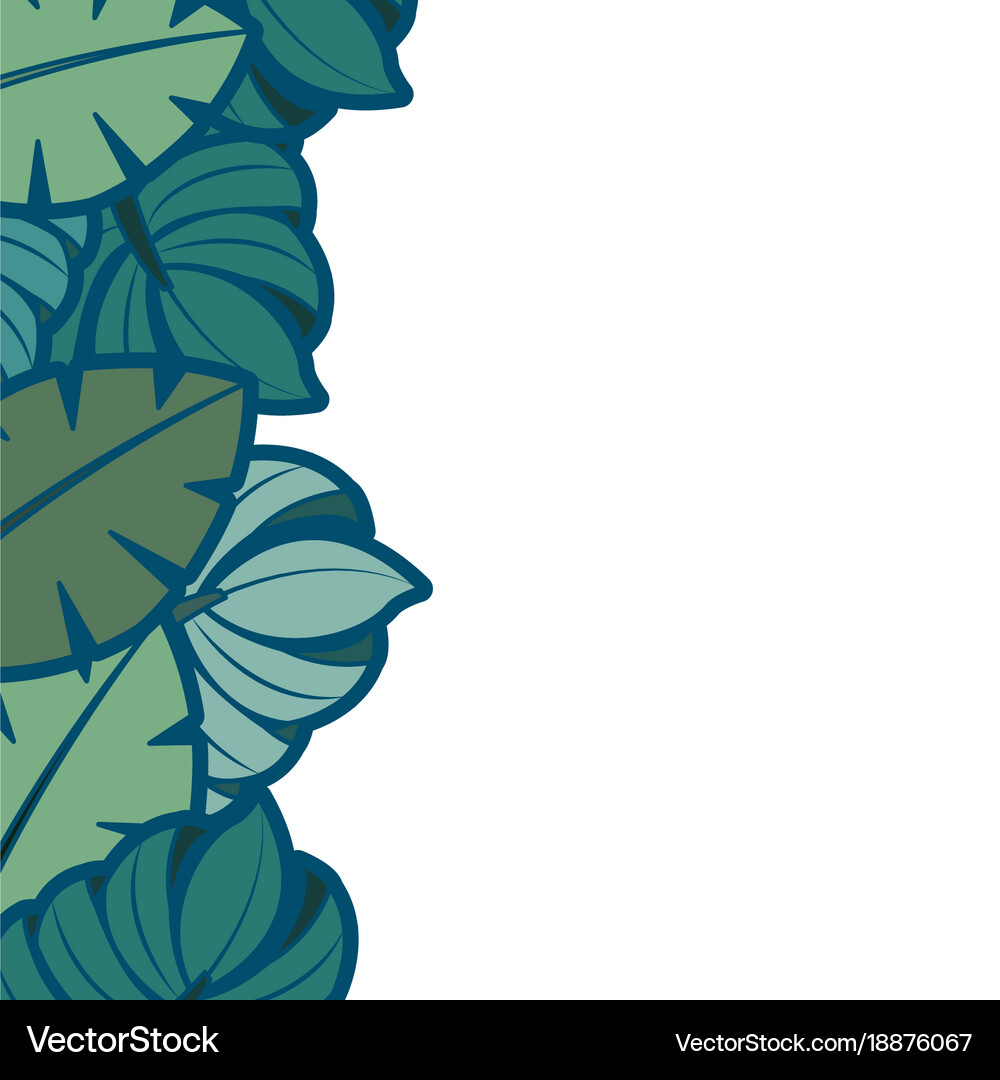 Tropical leaves palm tree border decoration Vector Image