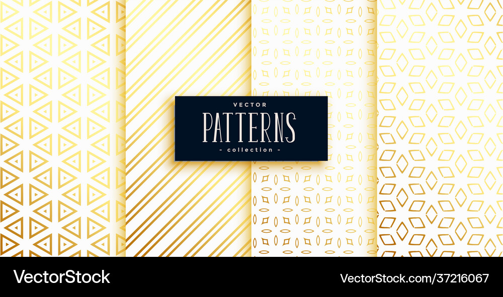 White and golden modern geometric shapes pattern Vector Image
