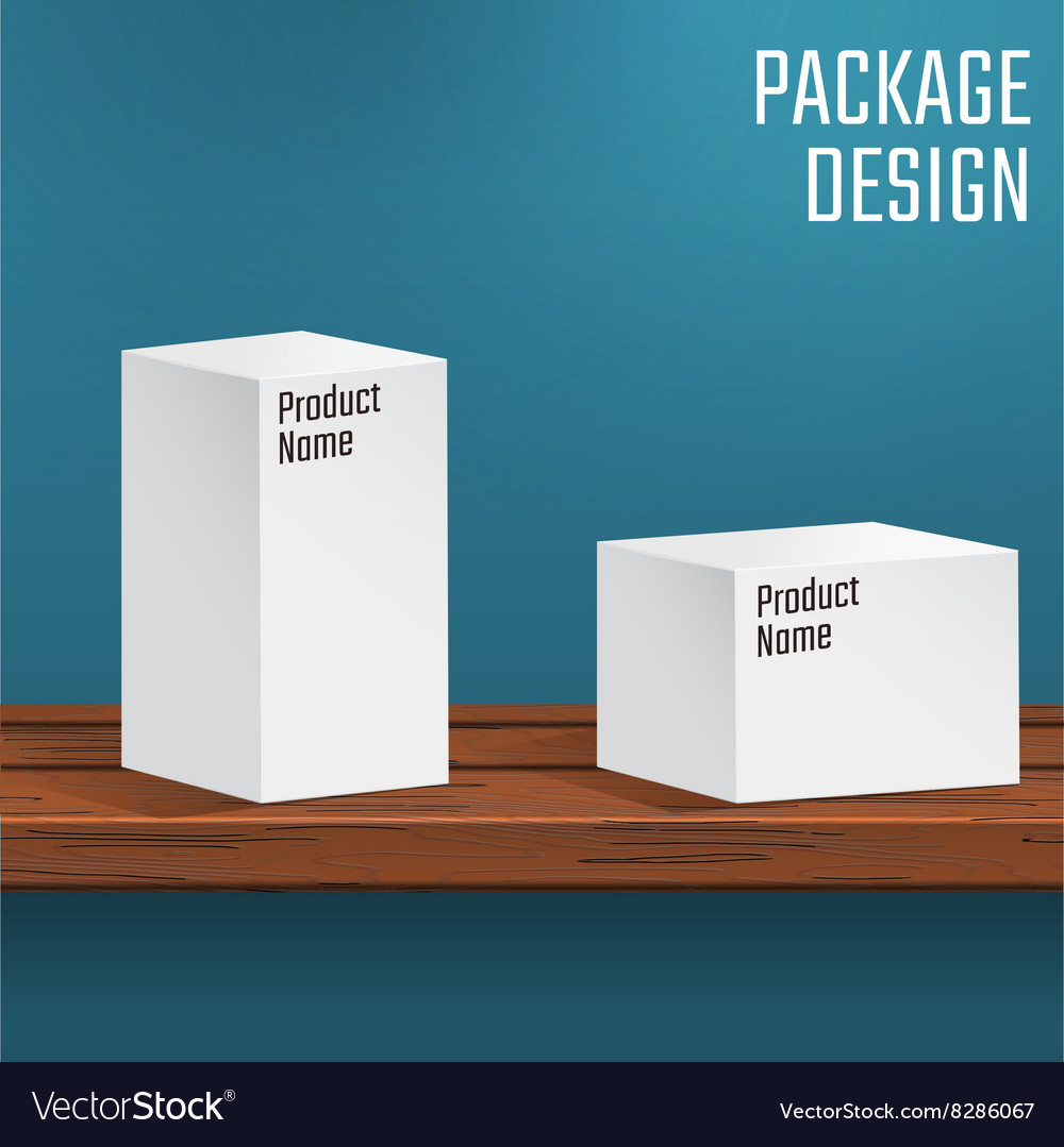 White boxes on table Royalty Free Vector Image