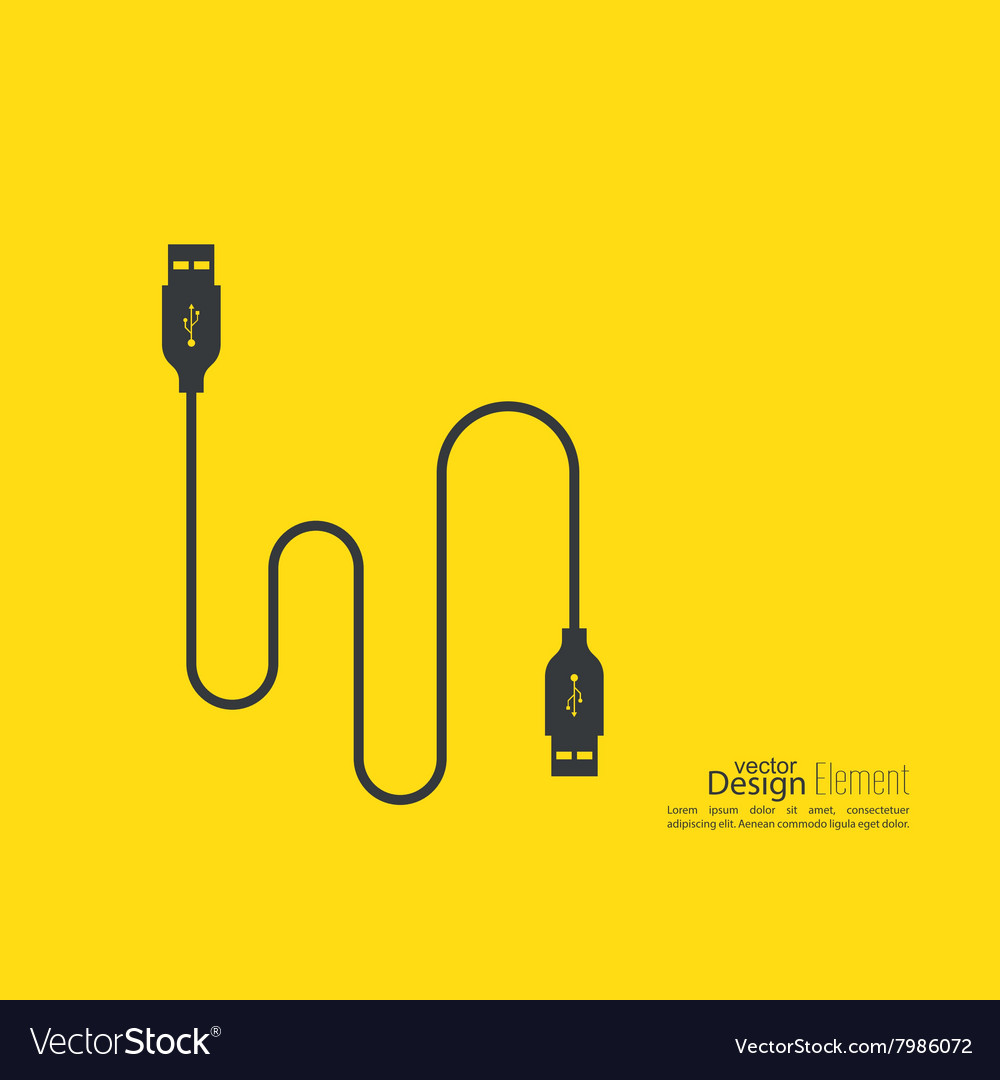 Abstract background with usb cable Royalty Free Vector Image