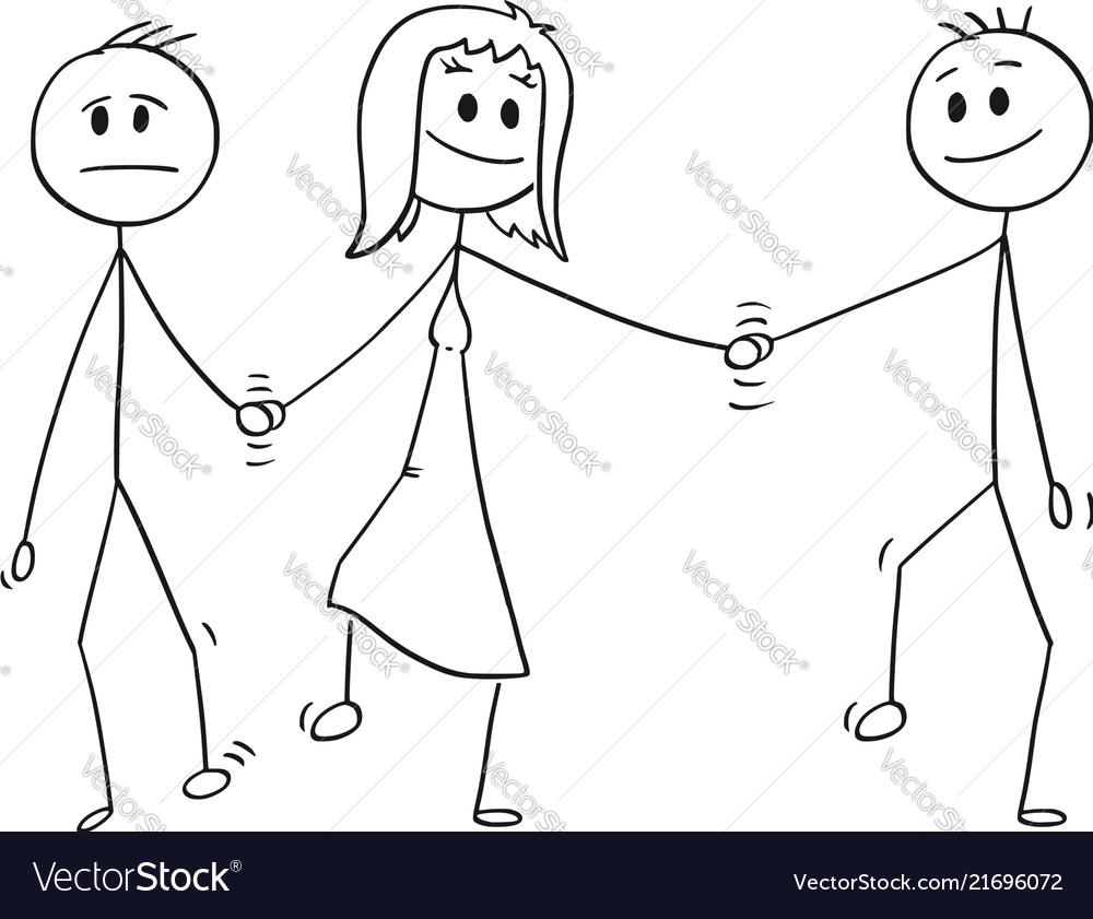 Cartoon Of Heterosexual Couple Walking And Vector Image 