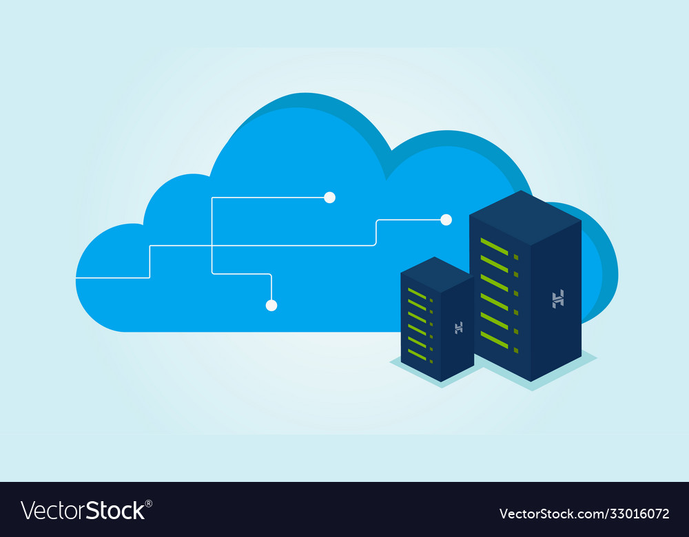 Cloud servers Royalty Free Vector Image - VectorStock